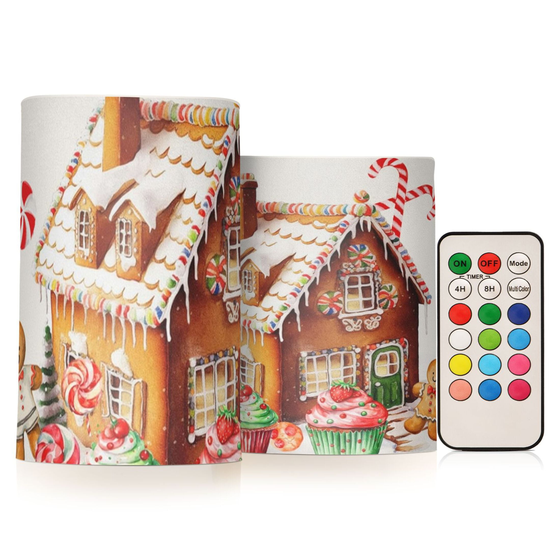 Christmas Gingerbread Man Flickering Flameless Candles Battery Operated ...