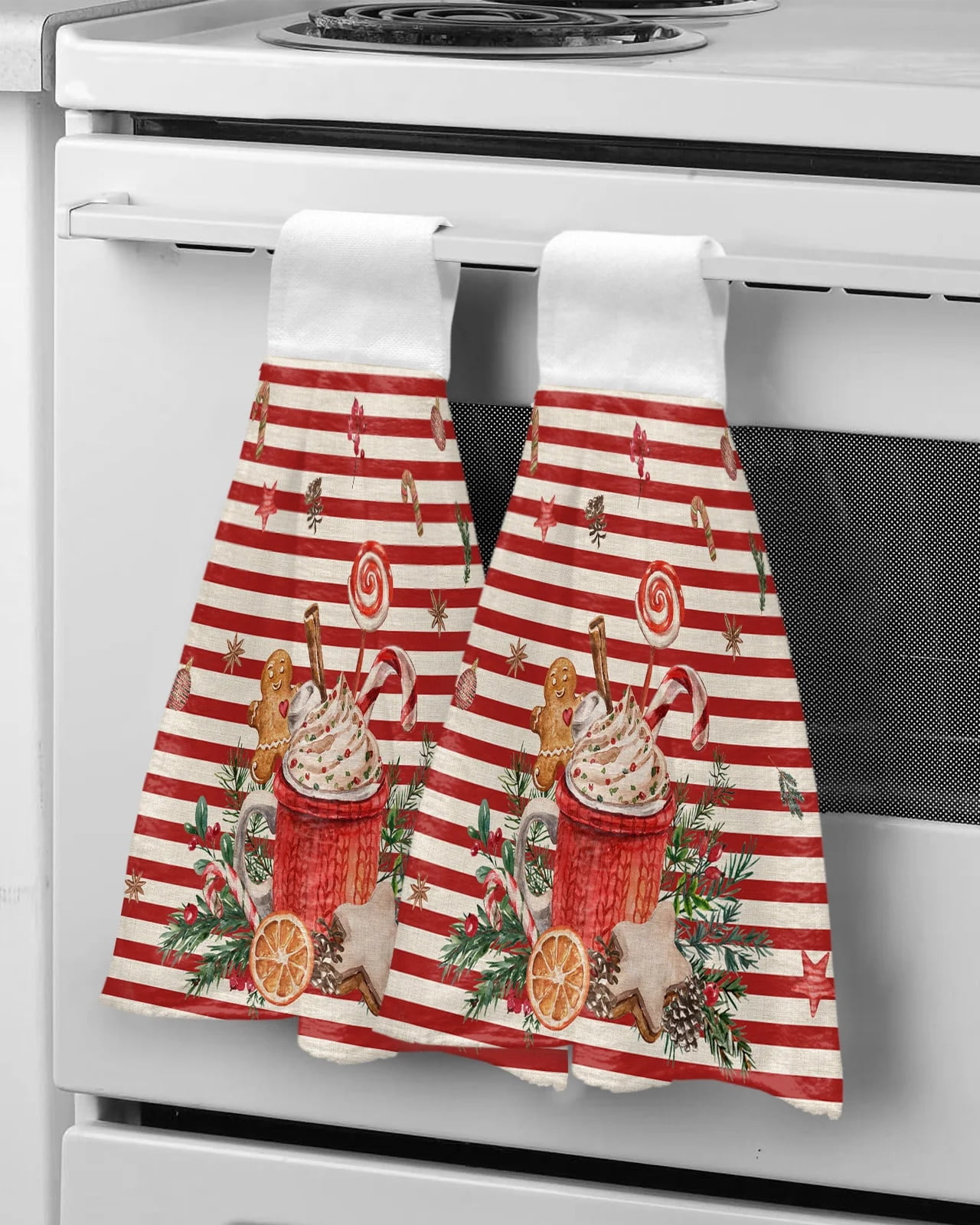 Christmas Gingerbread Man Hanging Kitchen Hands Towels Quick Dry ...