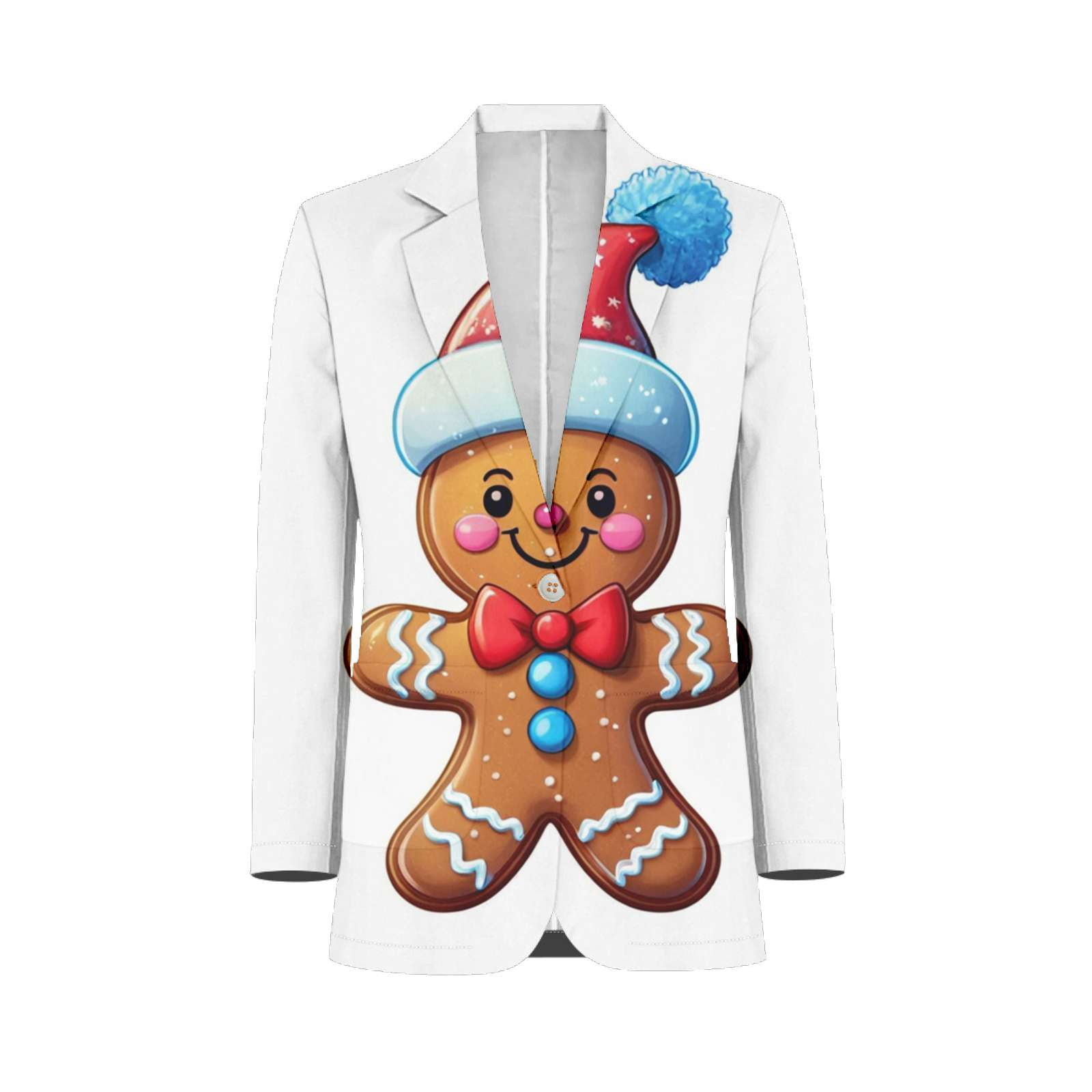 Christmas Gingerbread Man Men's Suit Blazer Casual Party Wear Slim Fit ...