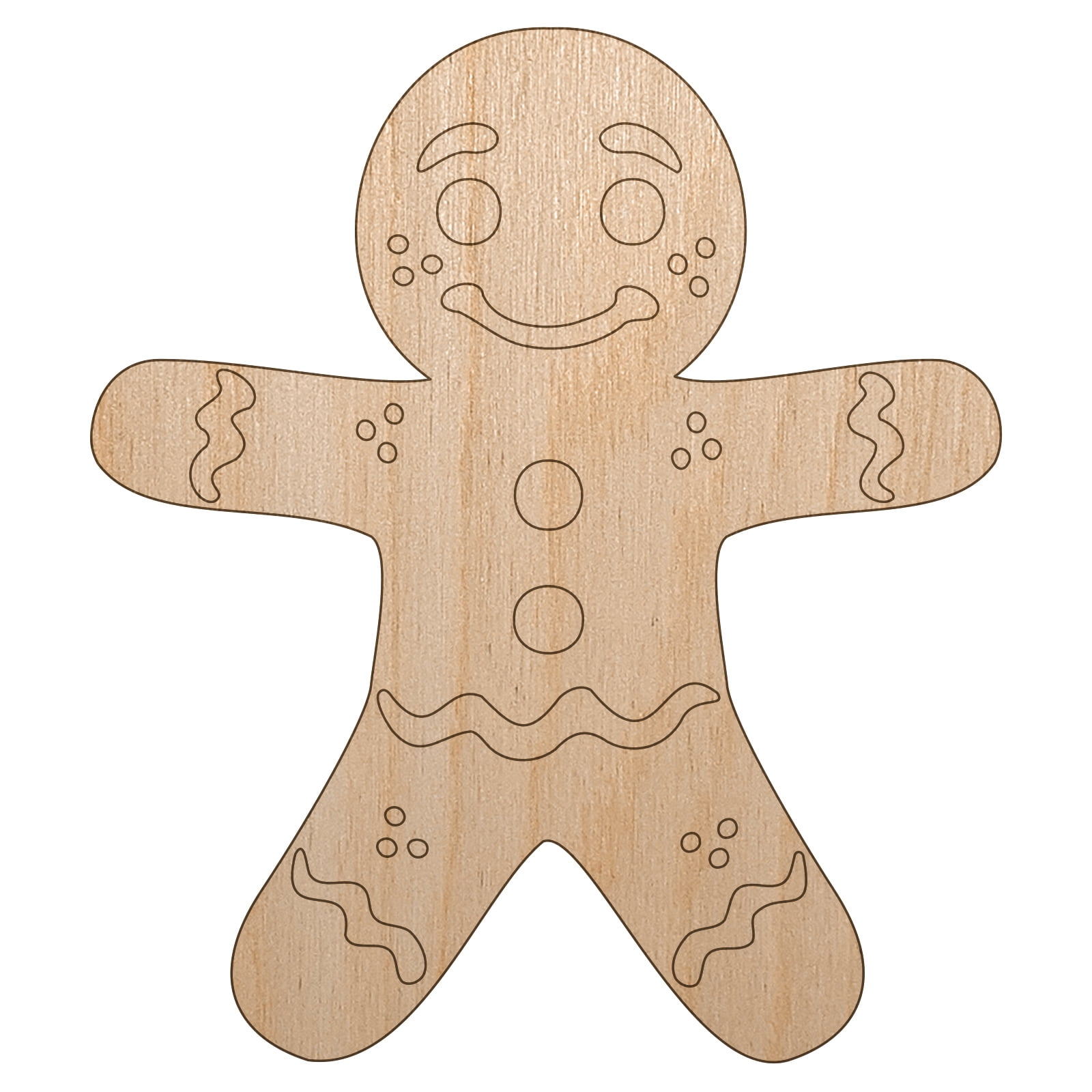 Sniggle Sloth Wooden Christmas Gingerbread Man Cutout Craft, 6.25 Inch ...