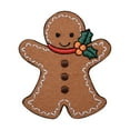 Christmas - Gingerbread Man with Holly - LARGE - Iron on Applique ...