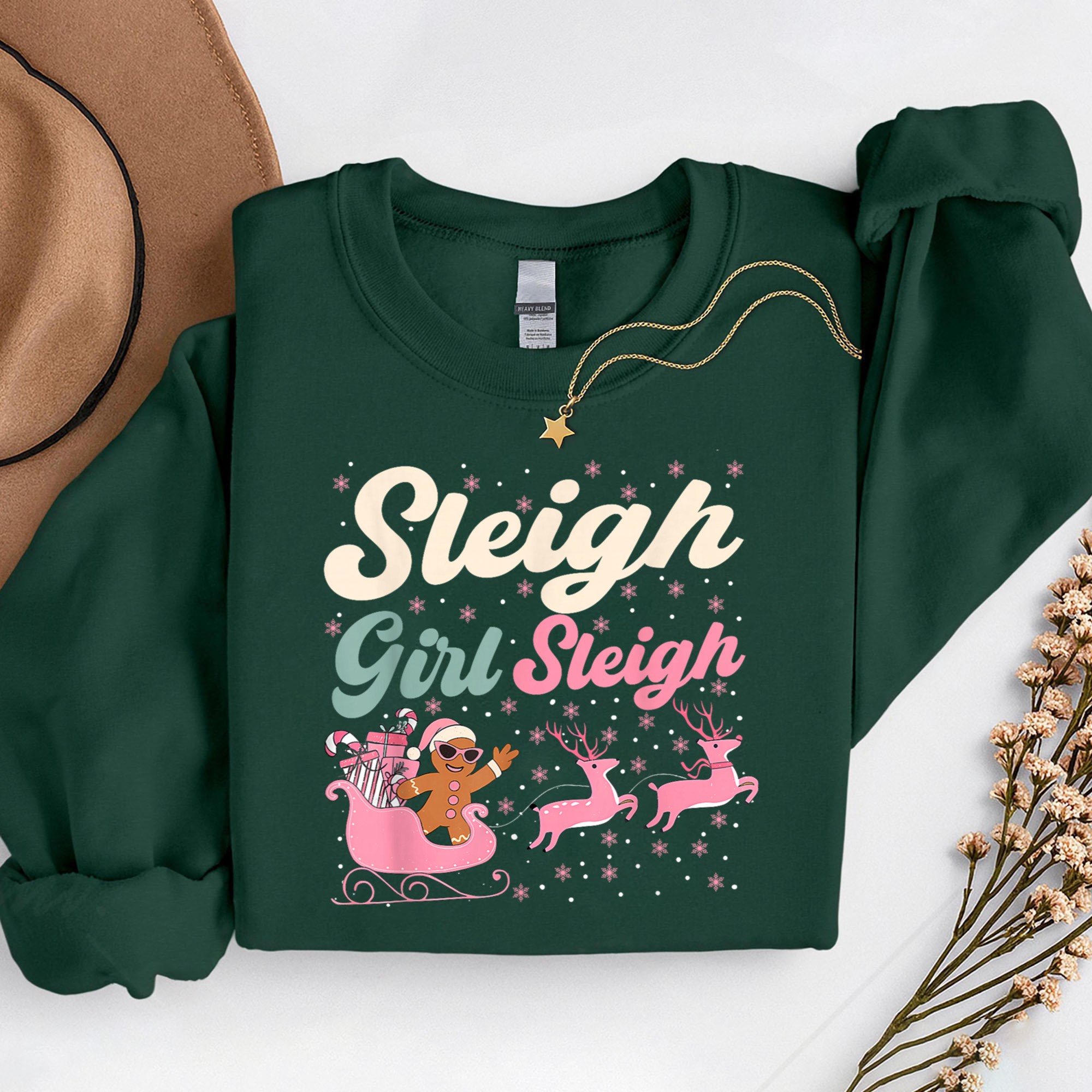 Christmas Gingerbread Pink Sleigh Girl – T-Shirt, Hoodie & Sweatshirt ...