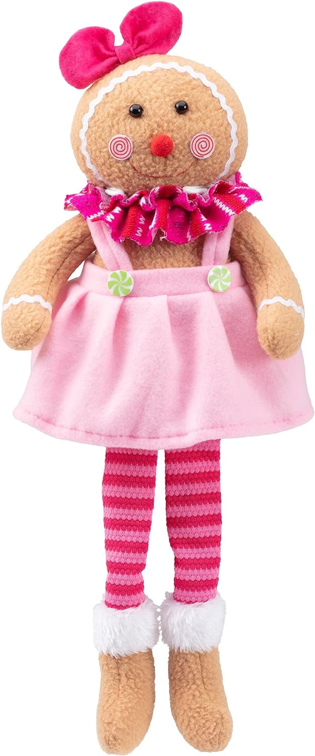 Christmas Gingerbread Plush Doll, 17" Girl Cute Shelf Decorations - Fun ...