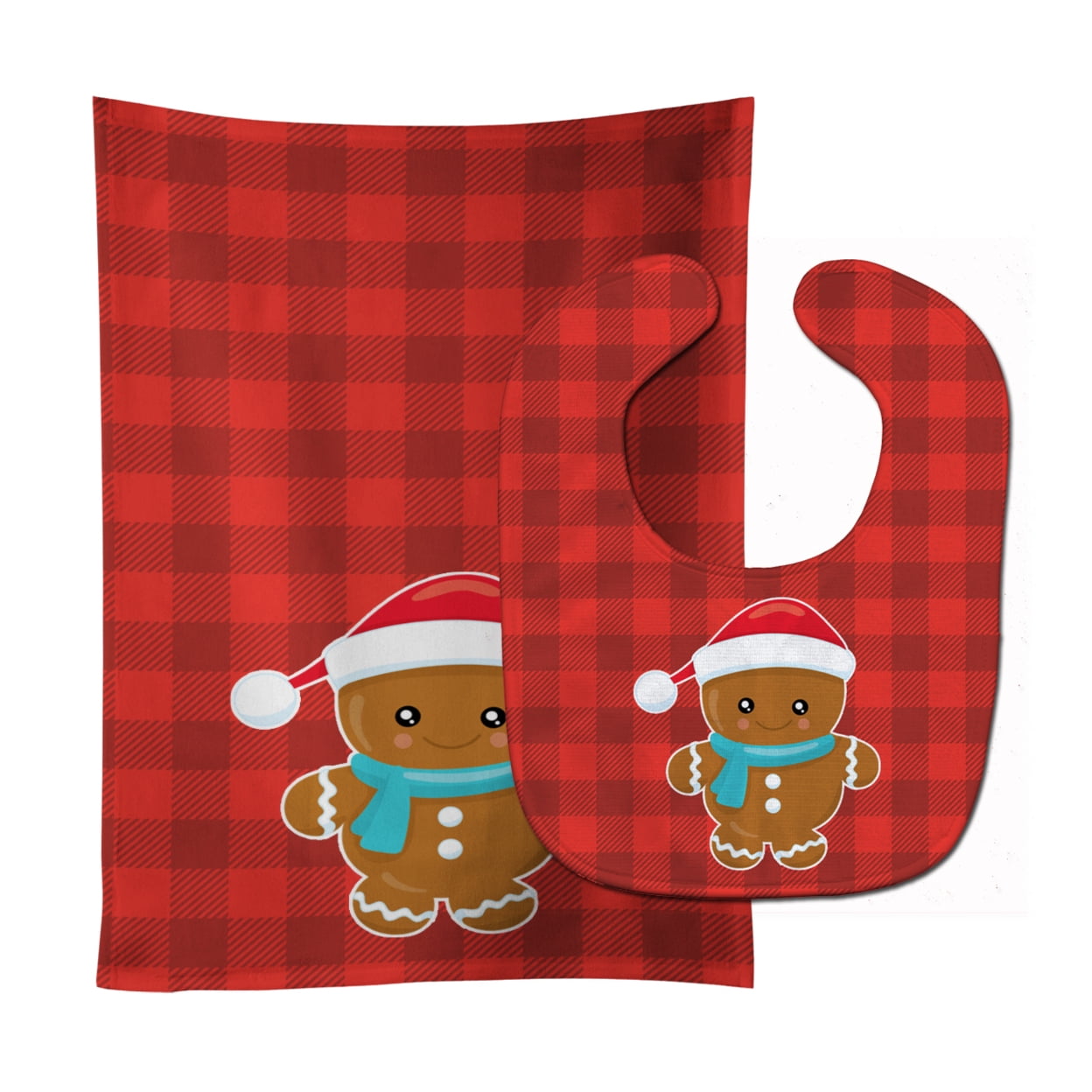 Christmas Gingerbread Santa Hat Baby Bib and Burp Cloth - Walmart.com