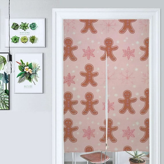 Christmas Gingerbread Snowflake Pattern Door Curtain Nordic Living Room ...