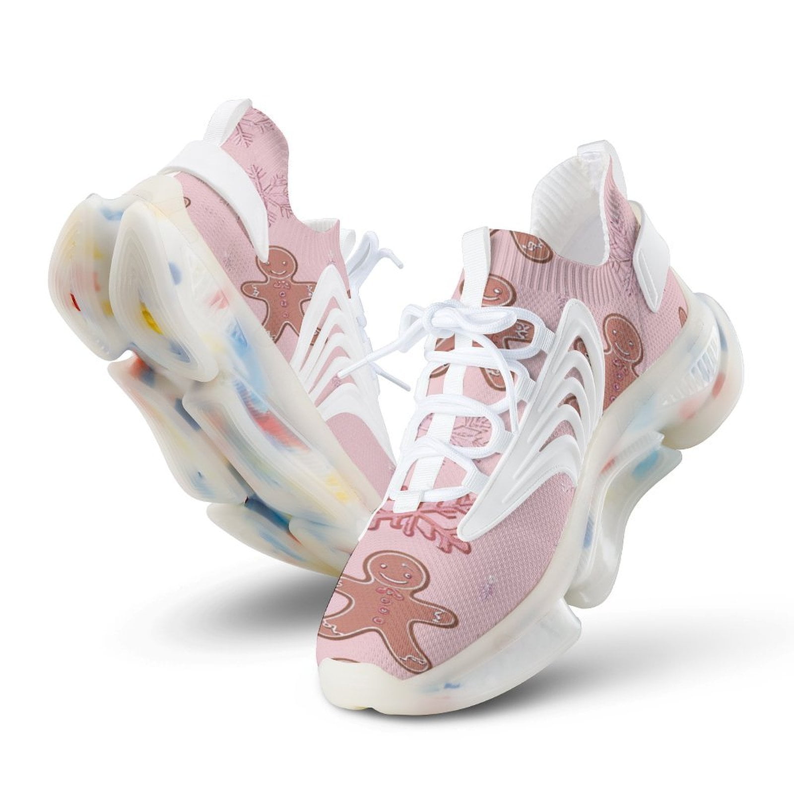 Christmas Gingerbread Snowflake Pattern Walking Shoes for Men Woman ...