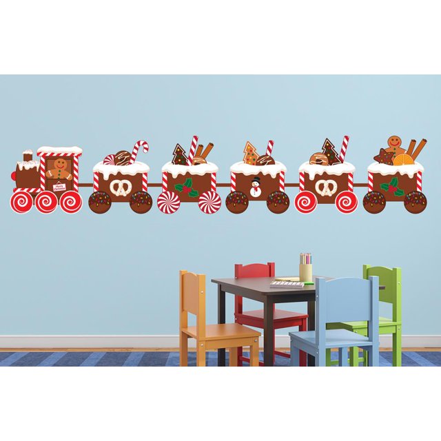 Christmas Gingerbread Train Wall Decal Sticker Set by Wallmonkeys Peel ...