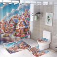 Christmas Gingerbread Village Shower Curtain Sets 4 Piece Bath Mat U ...