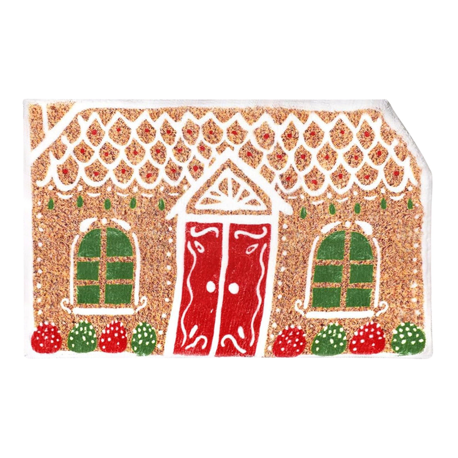 Christmas Gingerbread Welcome Mat with Classic House Design, for Front ...