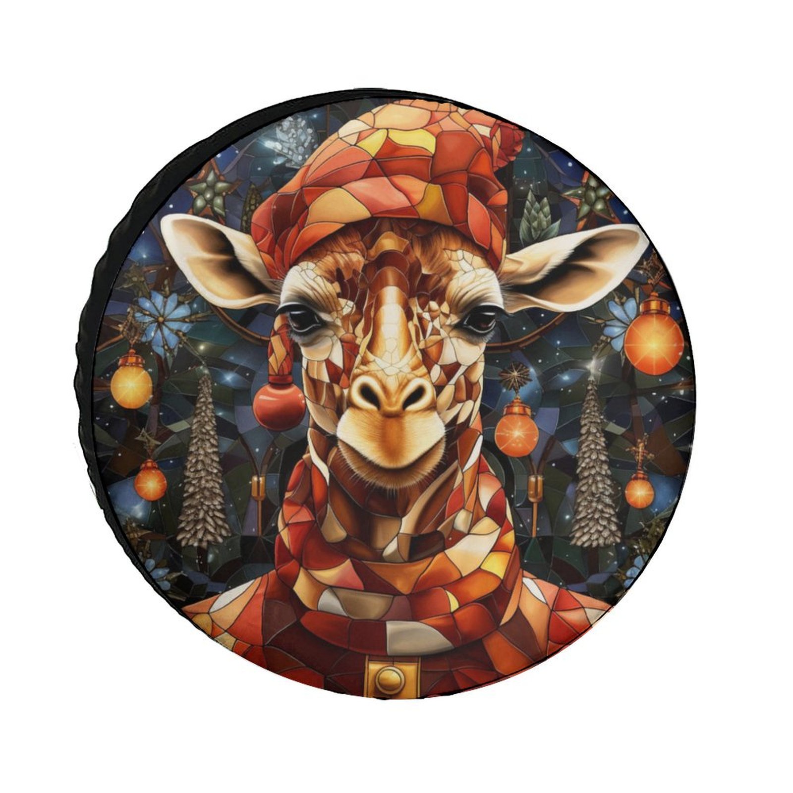 Christmas Giraffe Spare Tire Cover Cute Animal Giraffe Camping Wheel ...