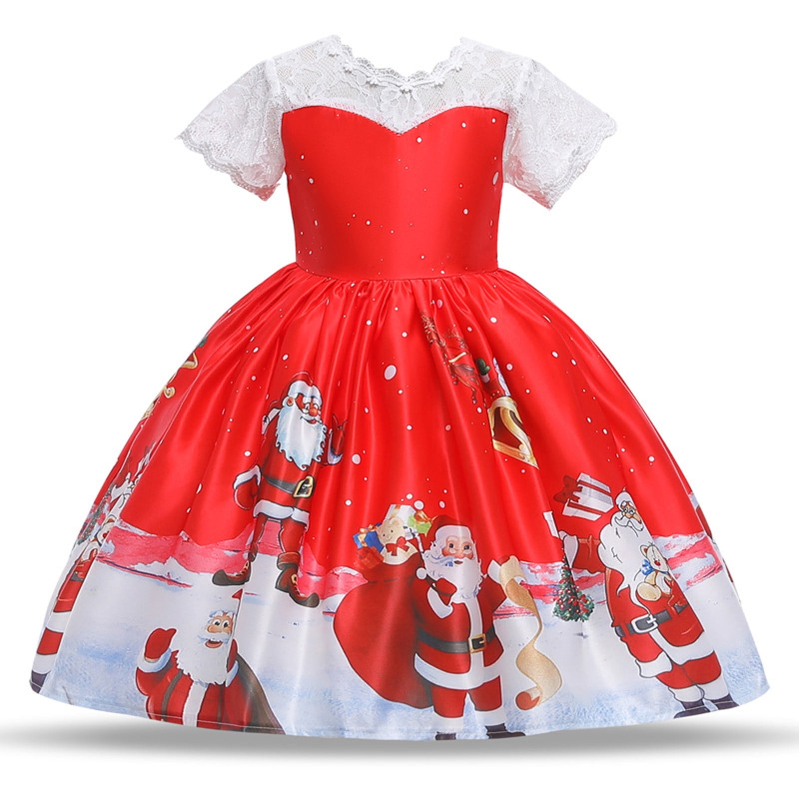 Christmas Girls Dresses Kids Child Girls Pageant Gown Christmas Dance ...