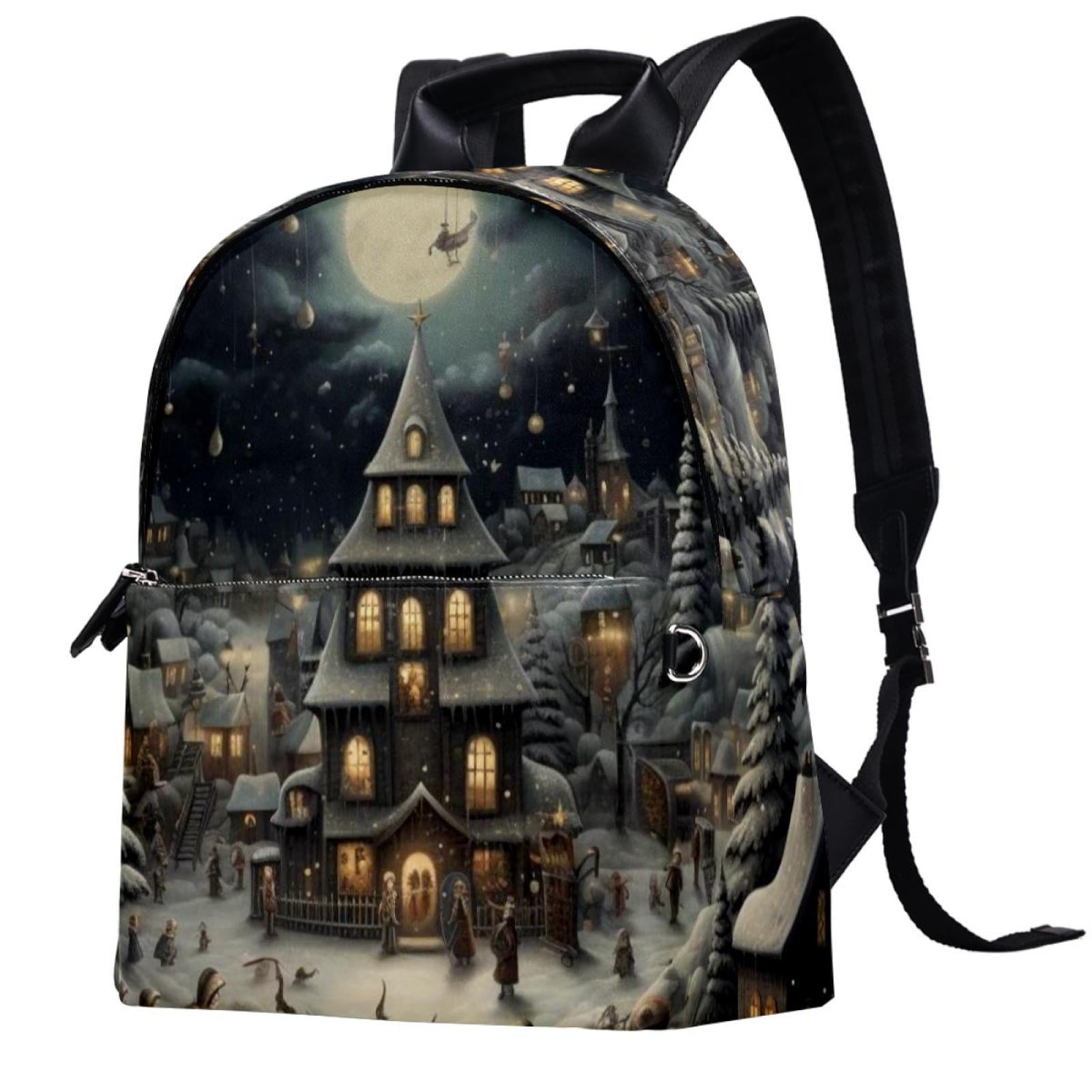 Christmas Girls Leather Backpack Men Backpacks Lightweight Teacher ...