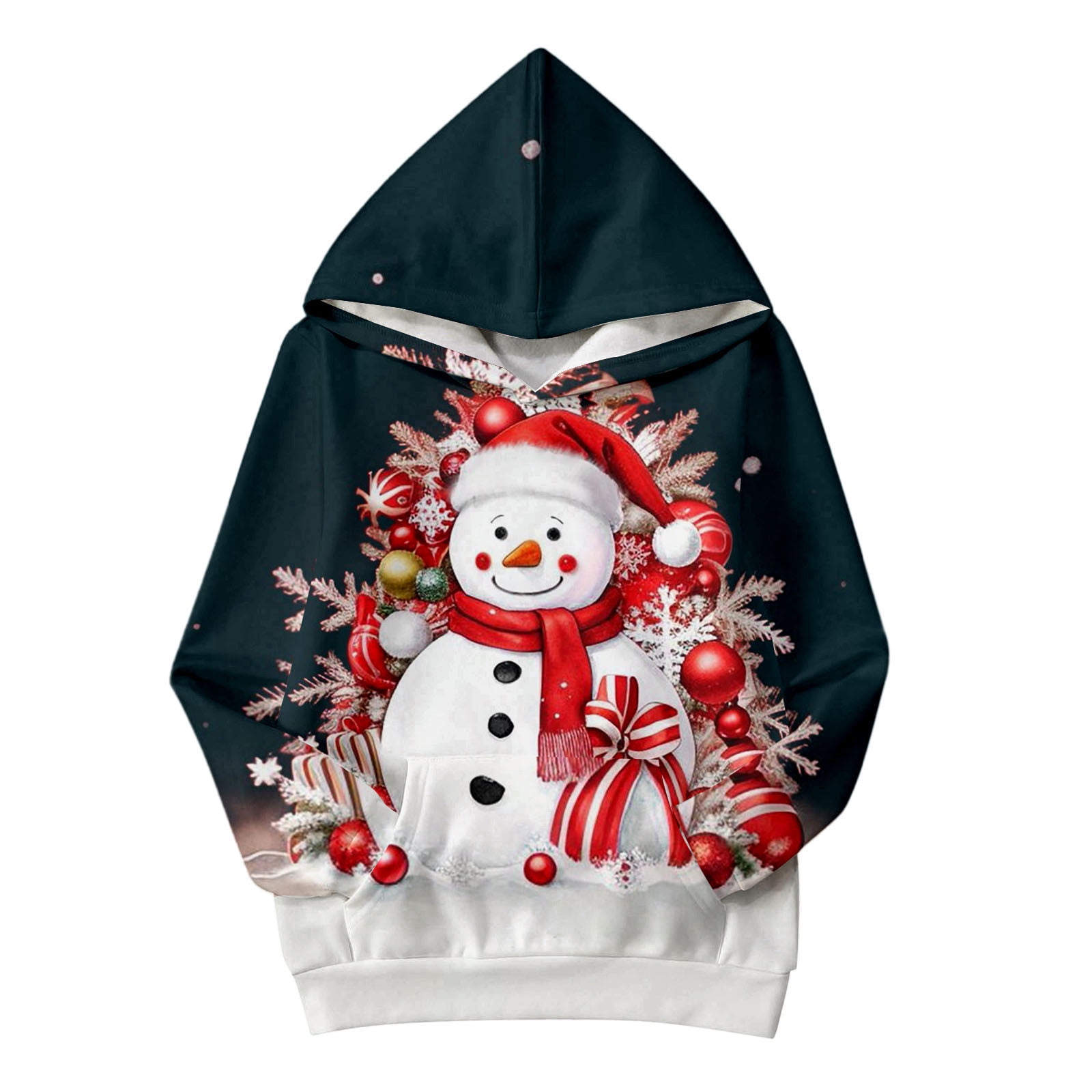 Christmas Girls Sweatshirt Oversized Reindeer Cartoon Prints Hoodie ...