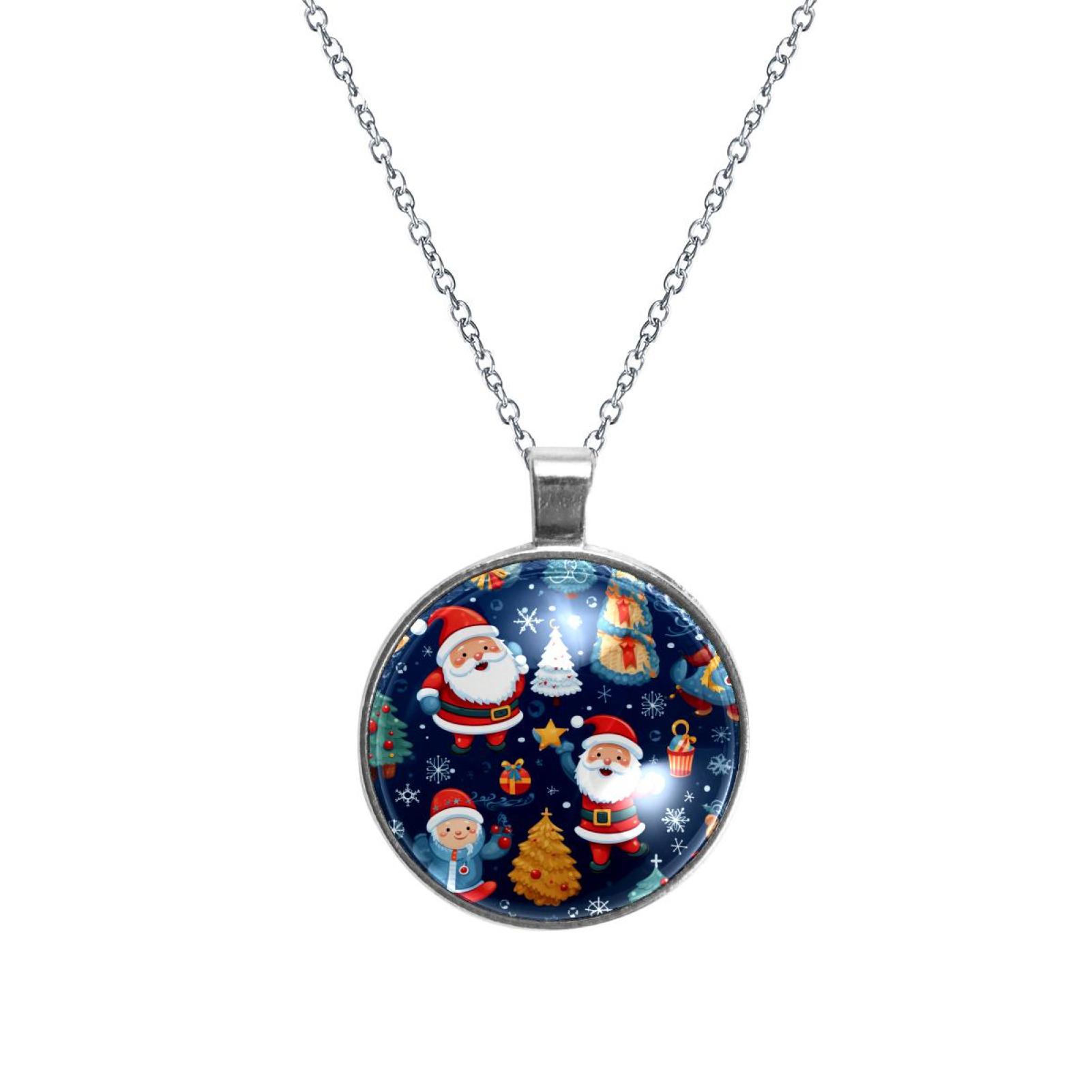 Christmas Glass Circular Pendant Necklace | Stylish Glass Design ...