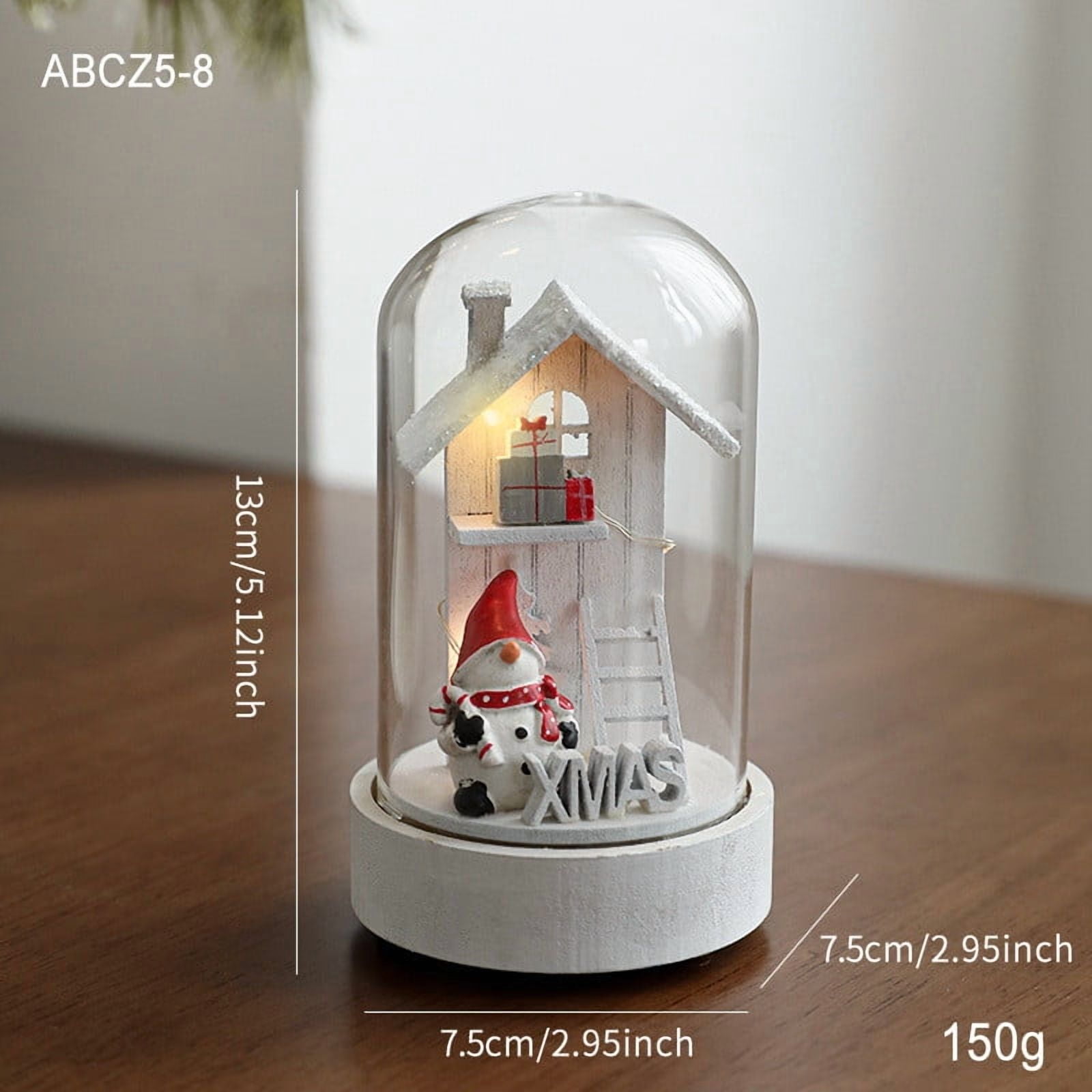 Christmas Glass Lamp | Holiday Snow Scene Light | Built-In Electronics ...