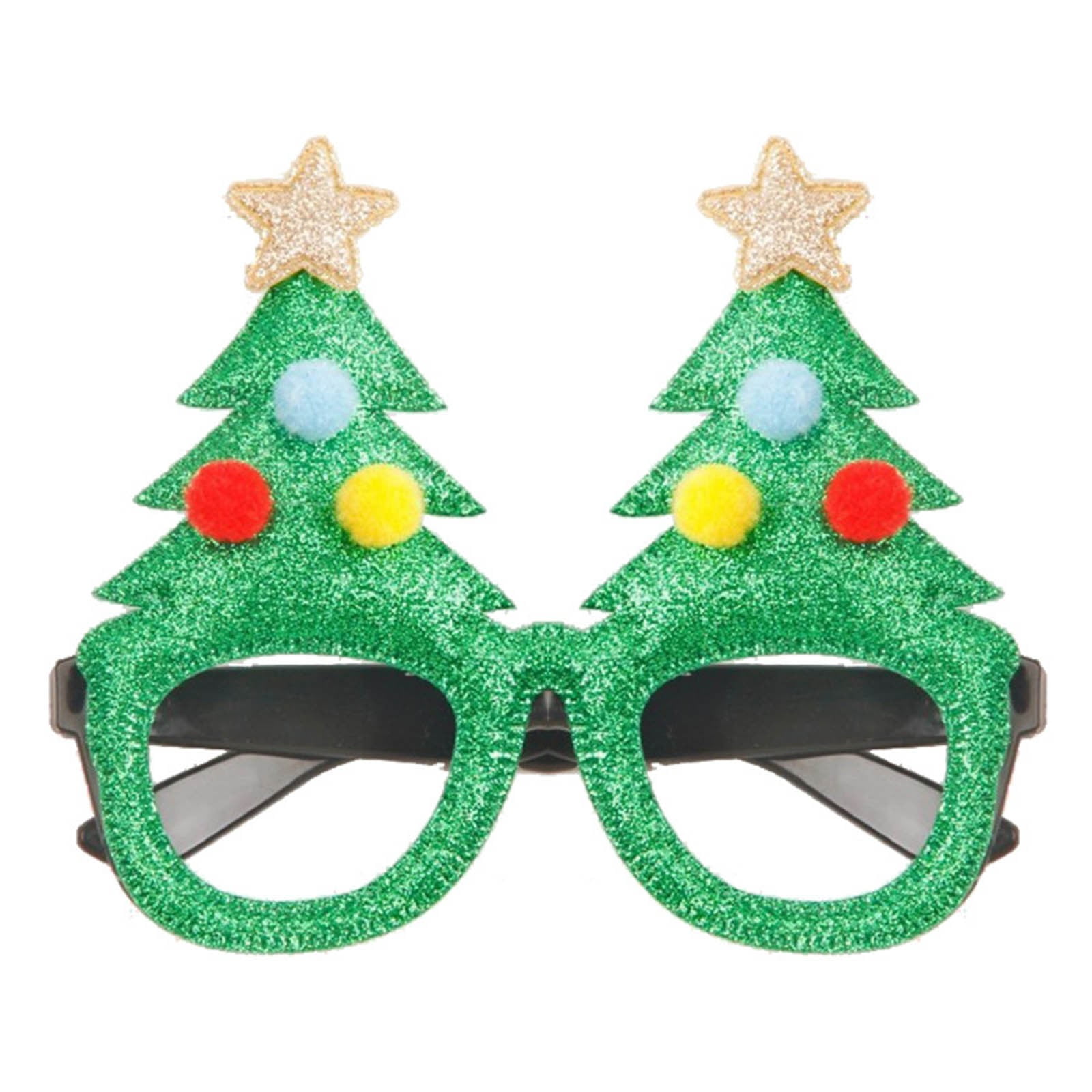 Christmas Glasses Frame Glitter Xmas Party Eyeglasses Christmas Costume ...
