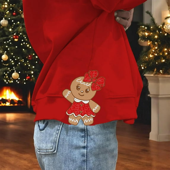 Christmas Glitter Gingerbread Side Bow Sparkle Coquette Side Bow Design ...