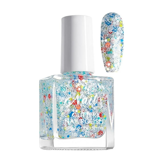 Christmas Glitter Nail Polish, 10ml No Cure Water Based Festive Nail ...