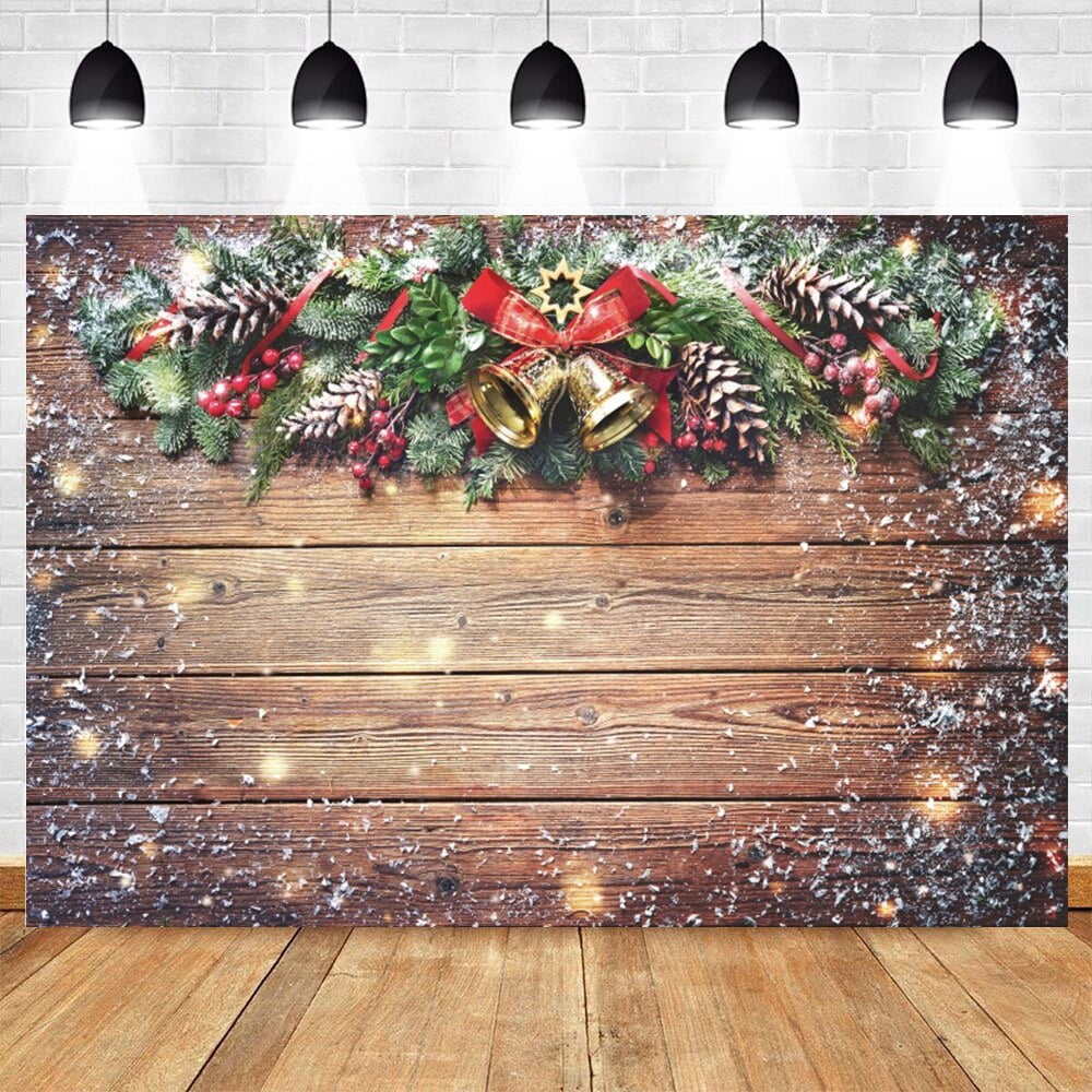 Christmas Glitter Wood Board Backdrop Rustic Wood Wall Xmas Tree ...