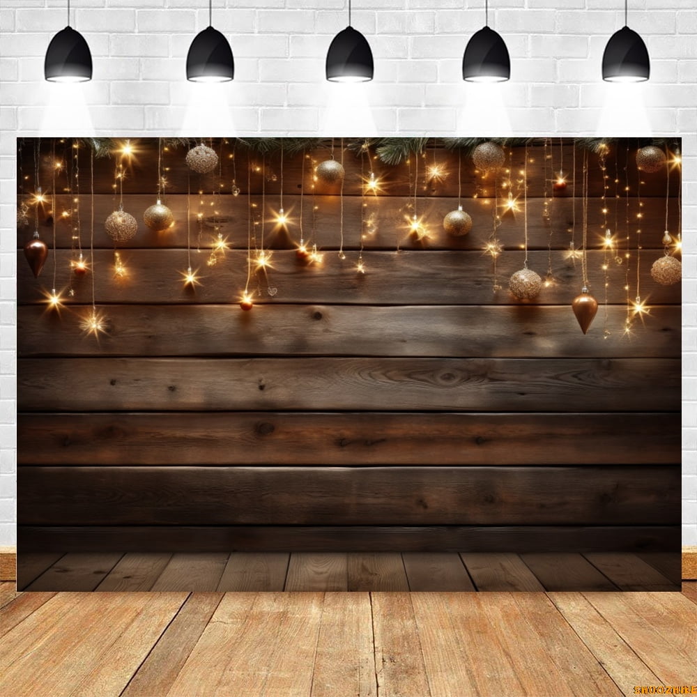 Christmas Glitter Wood Board Backdrop Rustic Wood Wall Xmas Tree ...