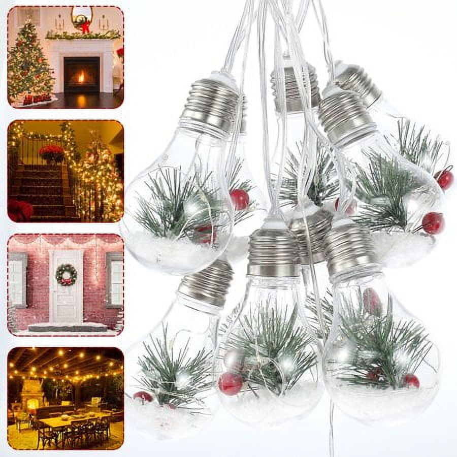 Christmas Globe String Lights, Battery Operated Snow Globe String ...