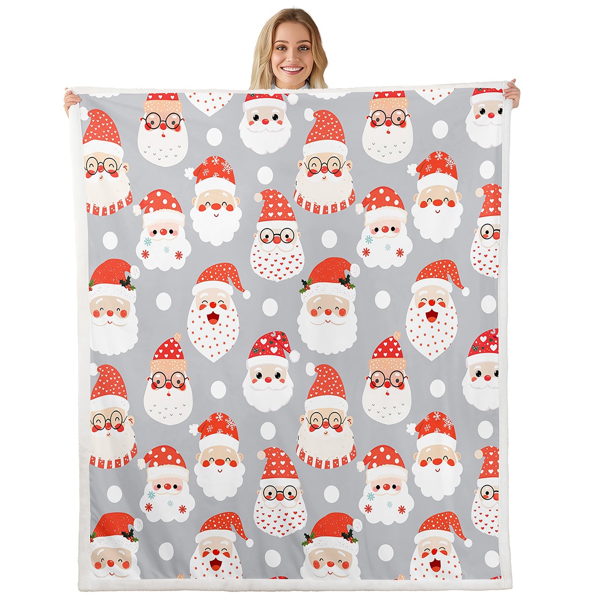 Christmas Gnome Blanket Cartoon Santa Claus Throw Blanket 90"x90",Cute ...