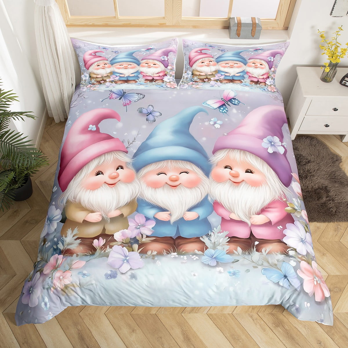 Christmas Gnome Duvet Cover Set Cartoon Santa Claus Comforter Cover ...