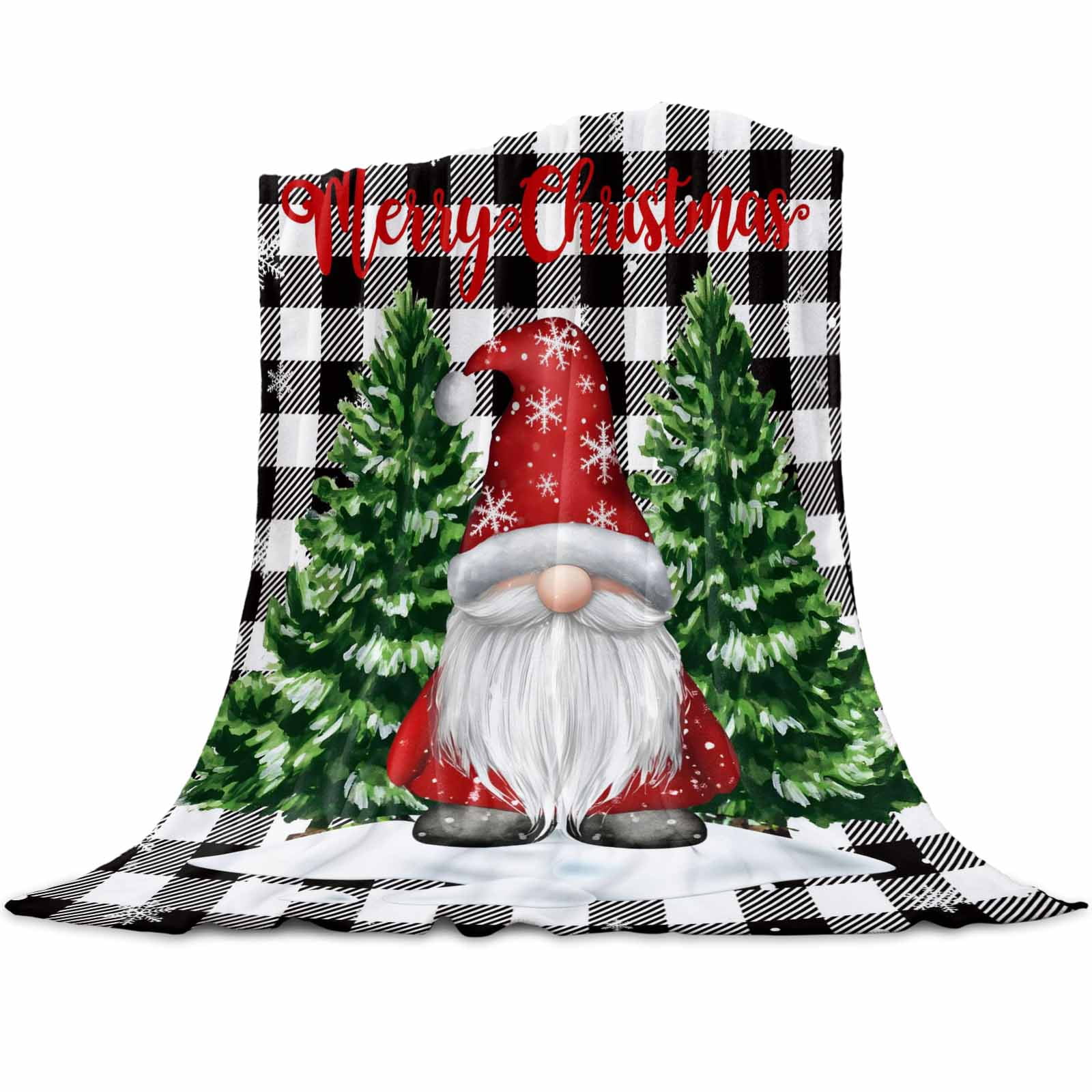 Christmas Gnome Flannel Blanket for Bed,Travel and Camping, Red Xmas ...