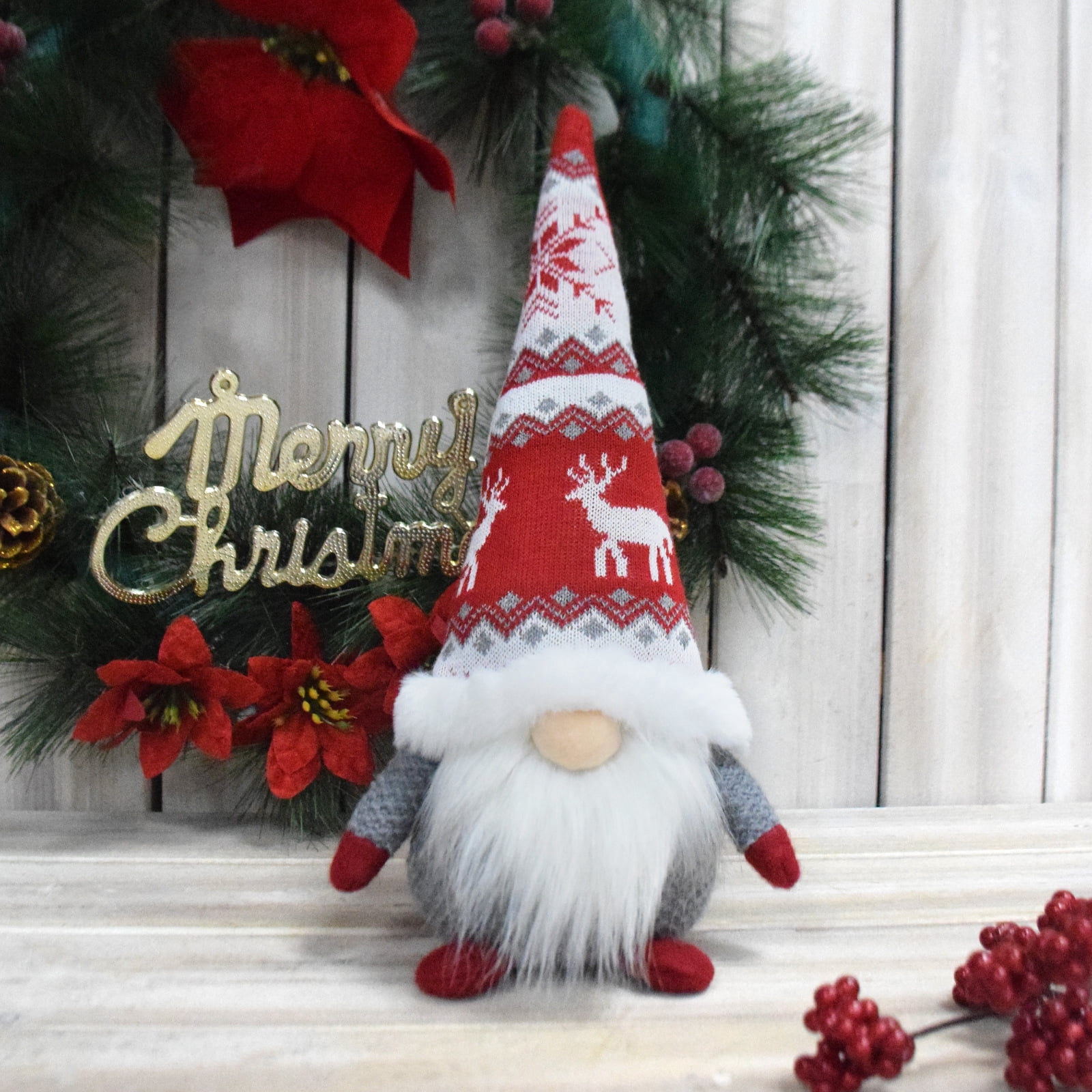 Christmas Gnome Plush Decoration Hanmade Santa Scandinavian Swedish ...