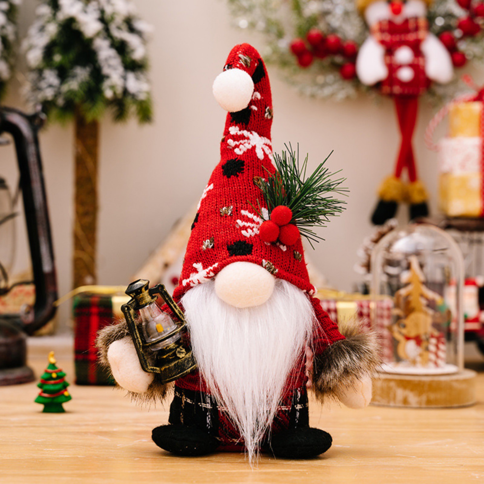 Christmas Gnome Plush Elf Decorations - Mr Buffalo Plaid Xmas Holiday ...