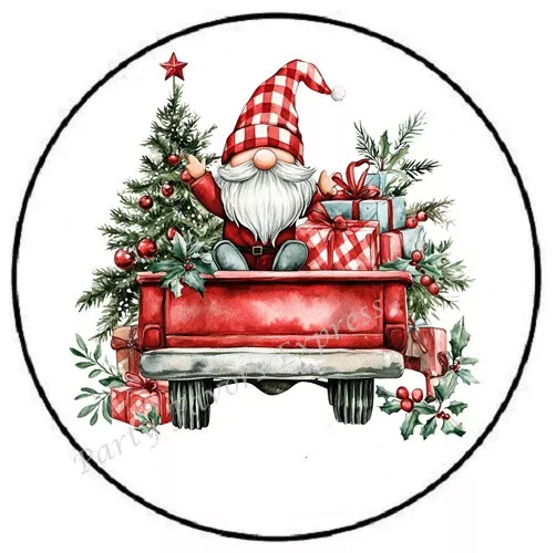 Christmas Gnome Truck Stickers Party Favors Phone Decal Water Bottle ...