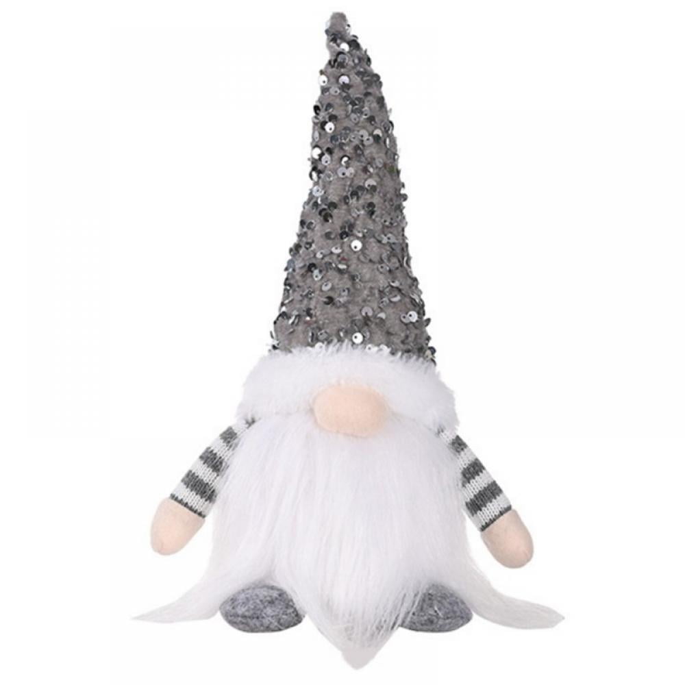 Christmas Gnome with Lights Plush Faceless Doll Sequins Hat Dwarf Elf ...