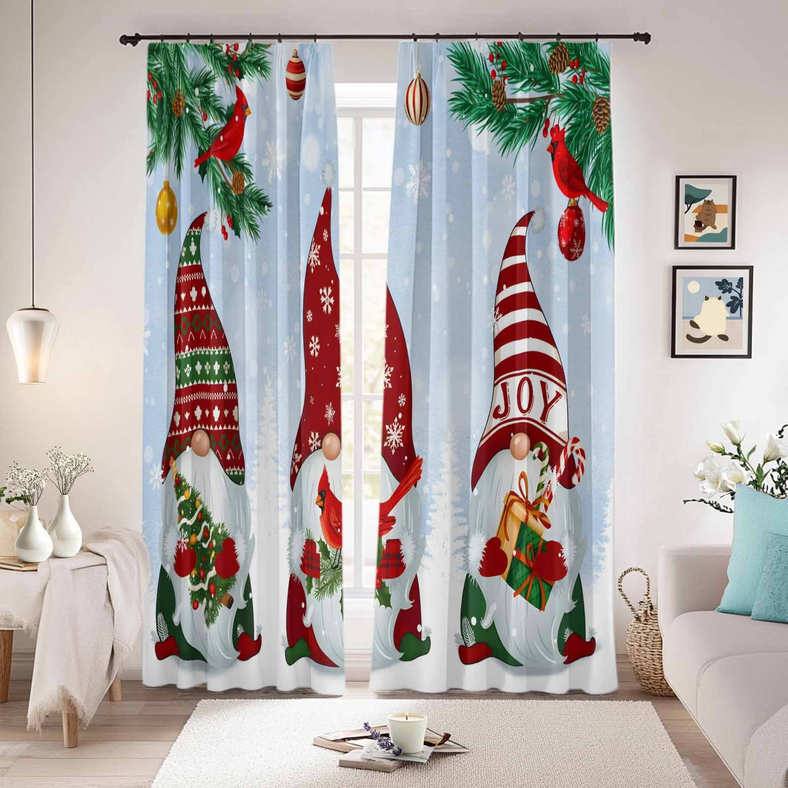 Christmas Gnomes Blackout Curtains for Bedroom/Living Room, Pinch ...