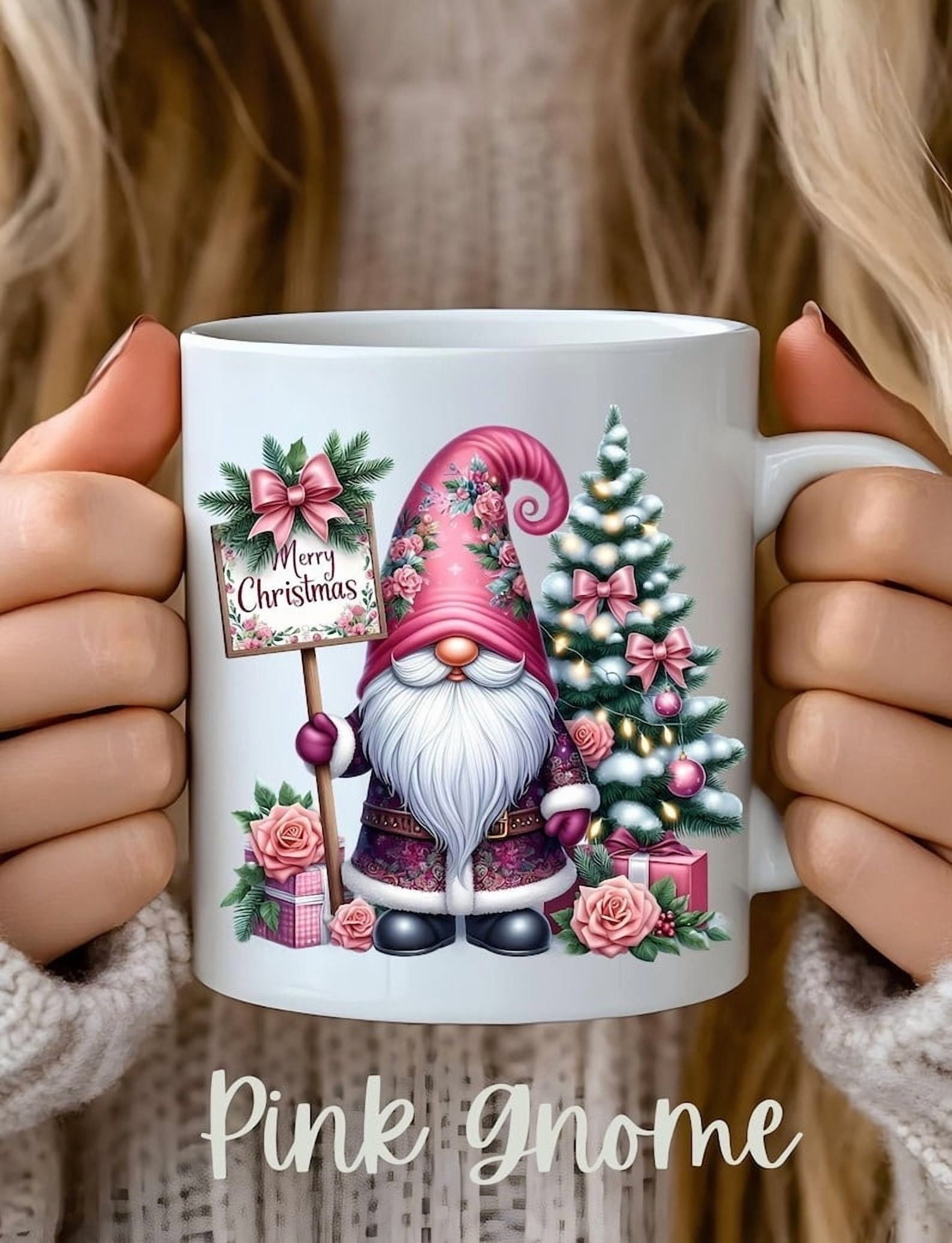 Christmas Gnomes Holiday Mug, Cute Festive Gnome Coffee Cup, Women’s ...