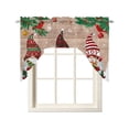 Christmas Gnomes Swag Curtains for Kitchen Xmas Pine Tree Balls ...