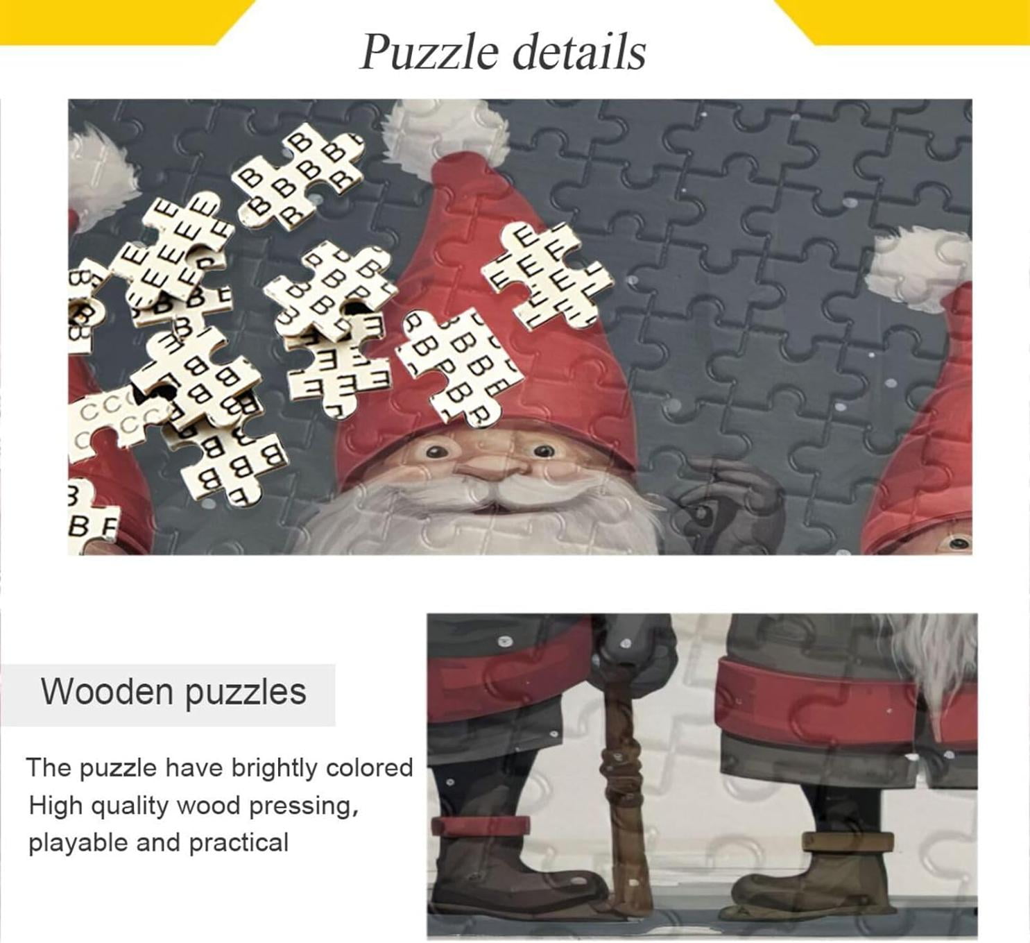 Christmas Gnomes Wooden Jigsaw Puzzles, Intellectual Entertainment ...