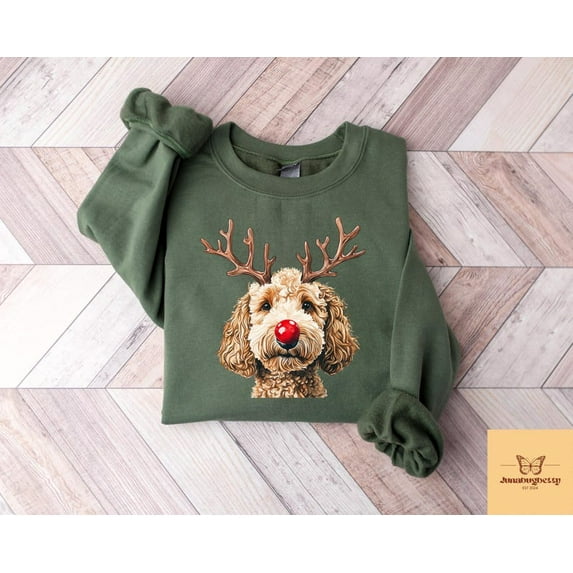 Christmas Golden Doodle dog-themed sweatshirt, holiday dog sweater ...