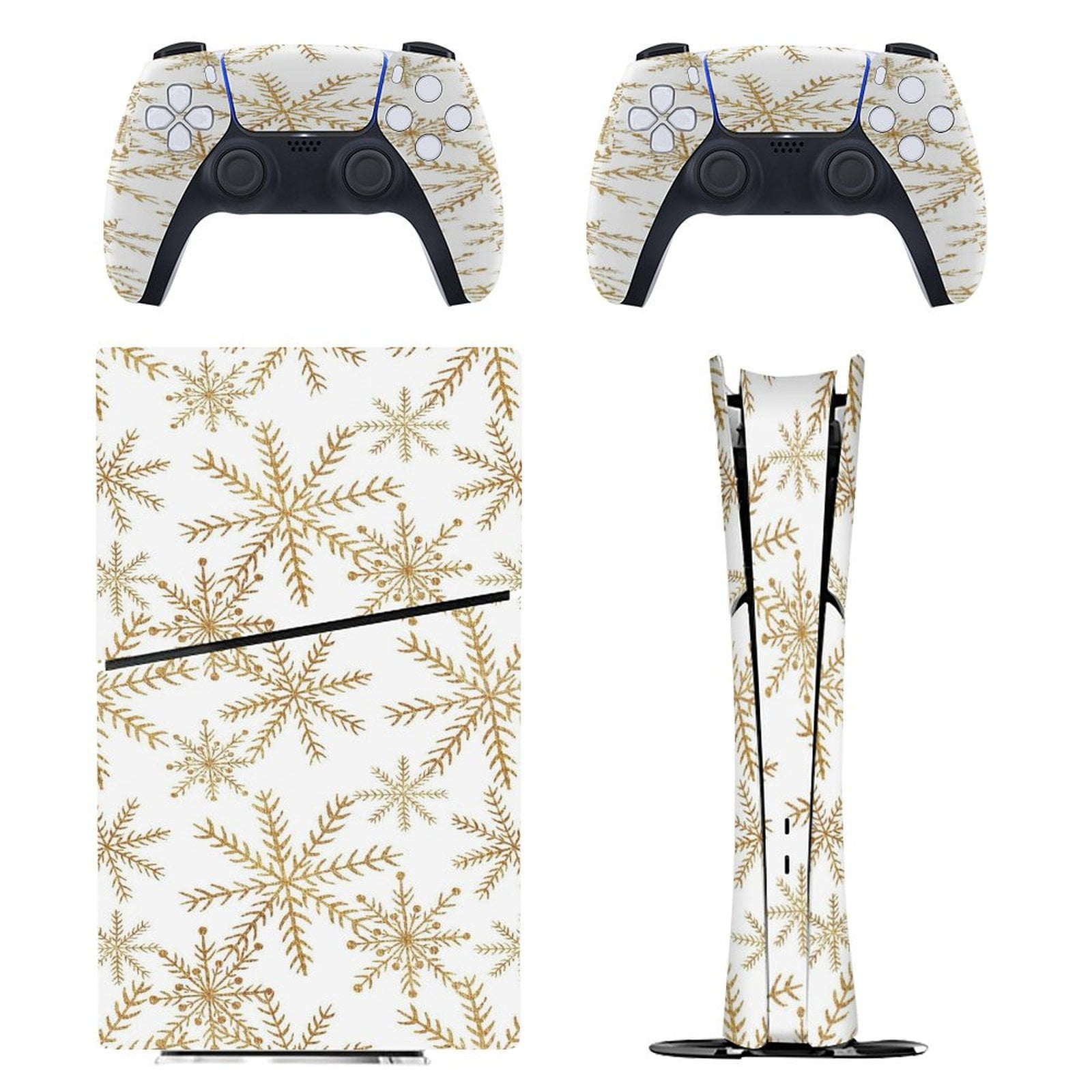 Christmas Golden Snowflakes PS5/PS5 Pro/PS5 Slim Digital Disc Skin ...