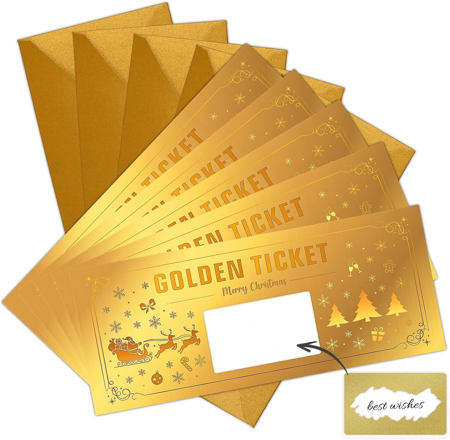 Christmas Golden Ticket Surprise Scratch Off Card, Surprise Reveal ...