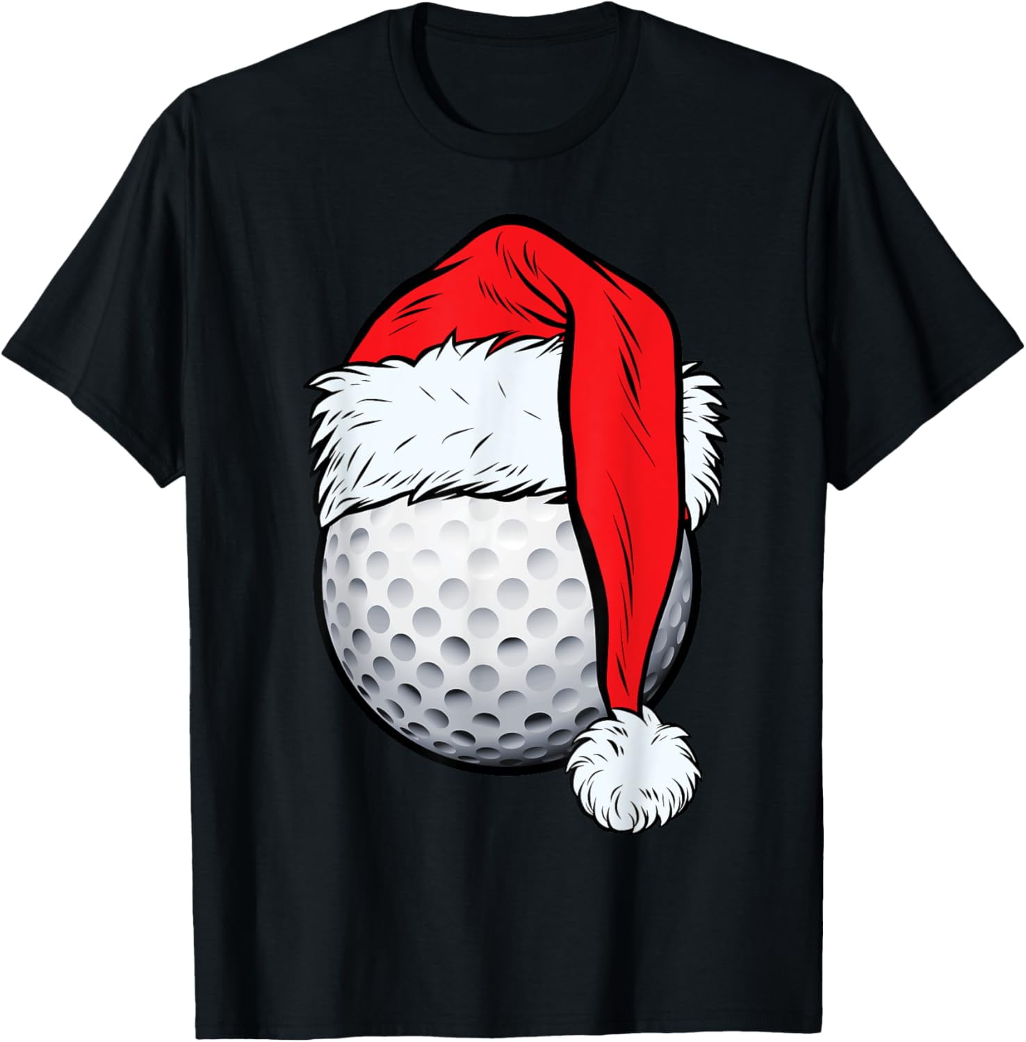 Christmas Golf Ball Santa Hat Xmas Golfing Boys Men Sports T-Shirt ...