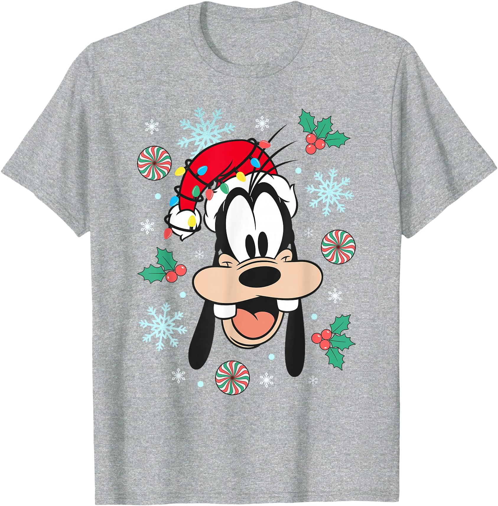 Christmas Goofy Big Face Holiday DTG Print Unisex T-Shirt,Sport Grey ...