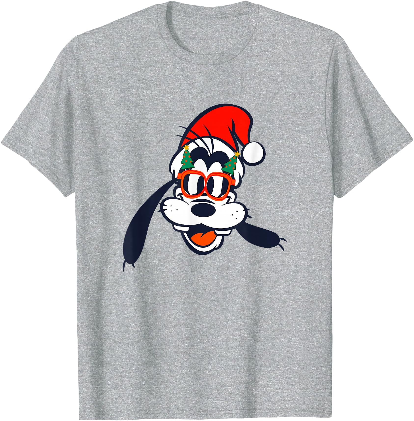 Christmas Goofy Santa Claus Face DTG Print Unisex T-Shirt,Sport Grey ...