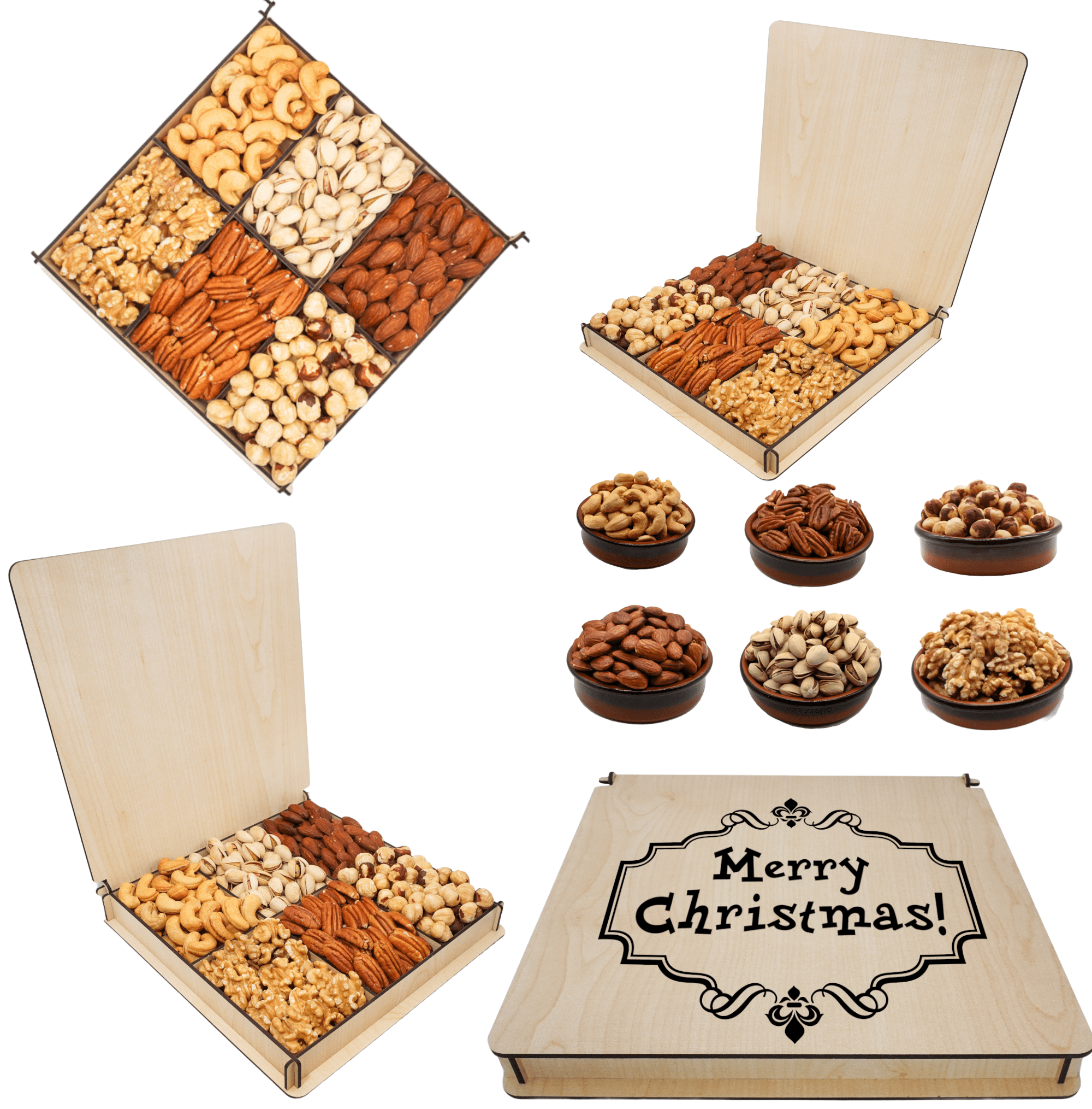 Christmas Gourmet Nuts Gift Basket – Holiday Snack Box with Premium ...