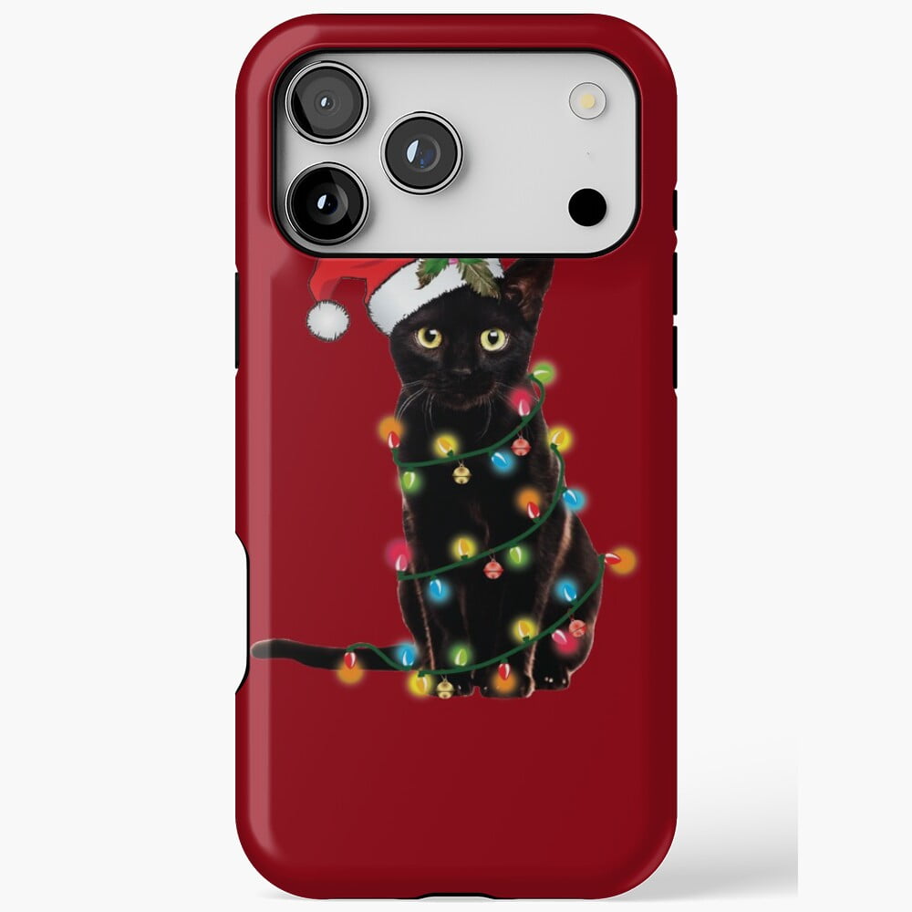 Christmas Grandpa Black Cat Protective Case for iPhone 11 12 13 14 15 ...