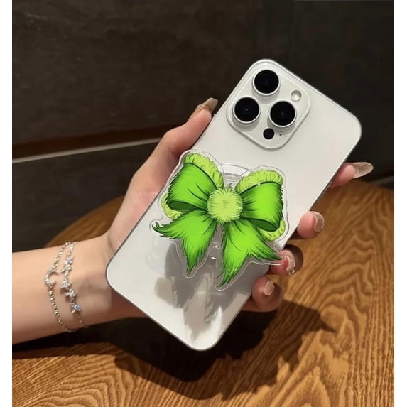 Christmas Green Bow MagSafe Phone Grip for iPhone Festive Holiday ...