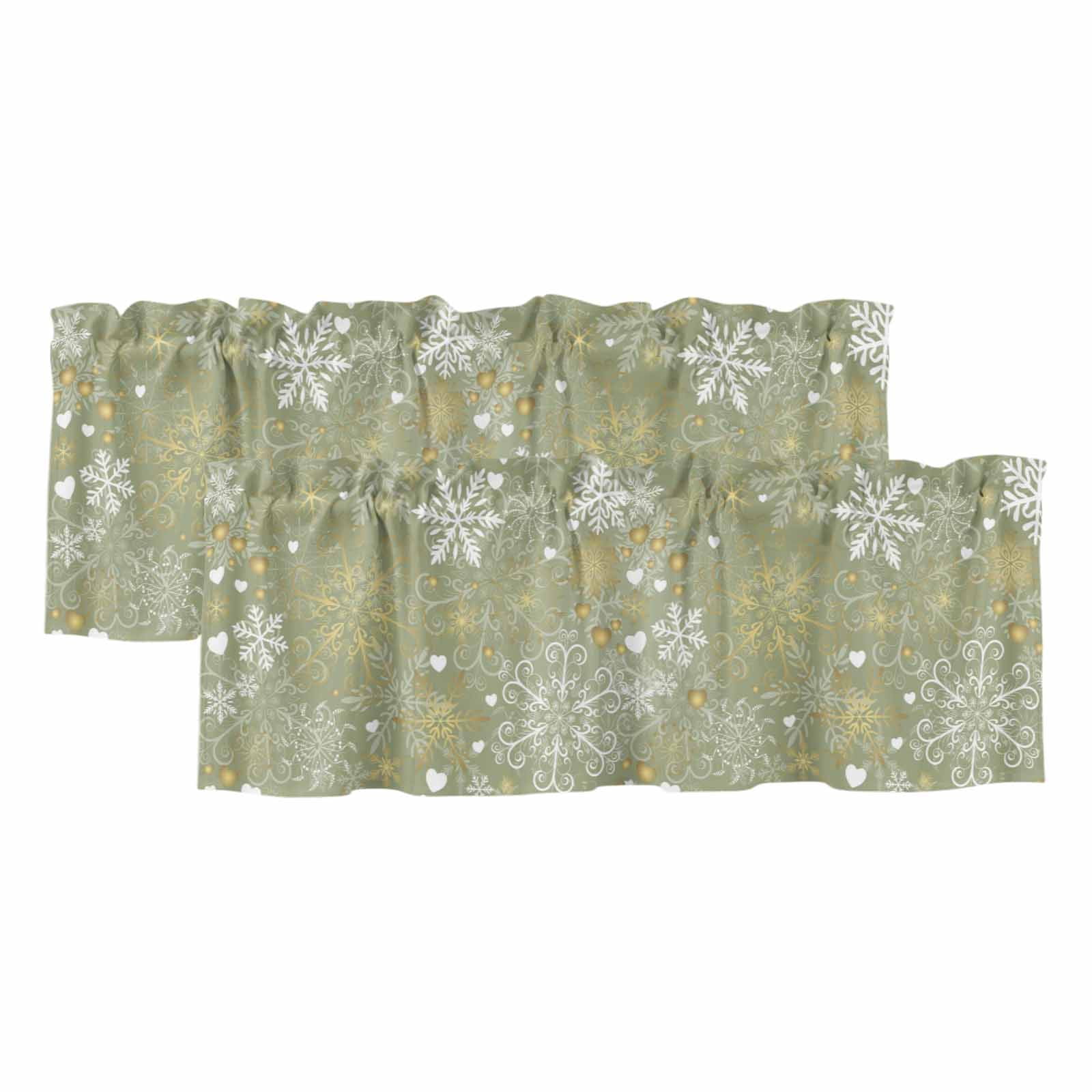 Christmas Green Curtain Valances for Windows, Kitchen Valance Window ...