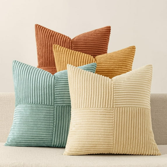 Christmas Green Decorative Throw Pillow Covers 18x18 Inch Set of 4 Boho ...