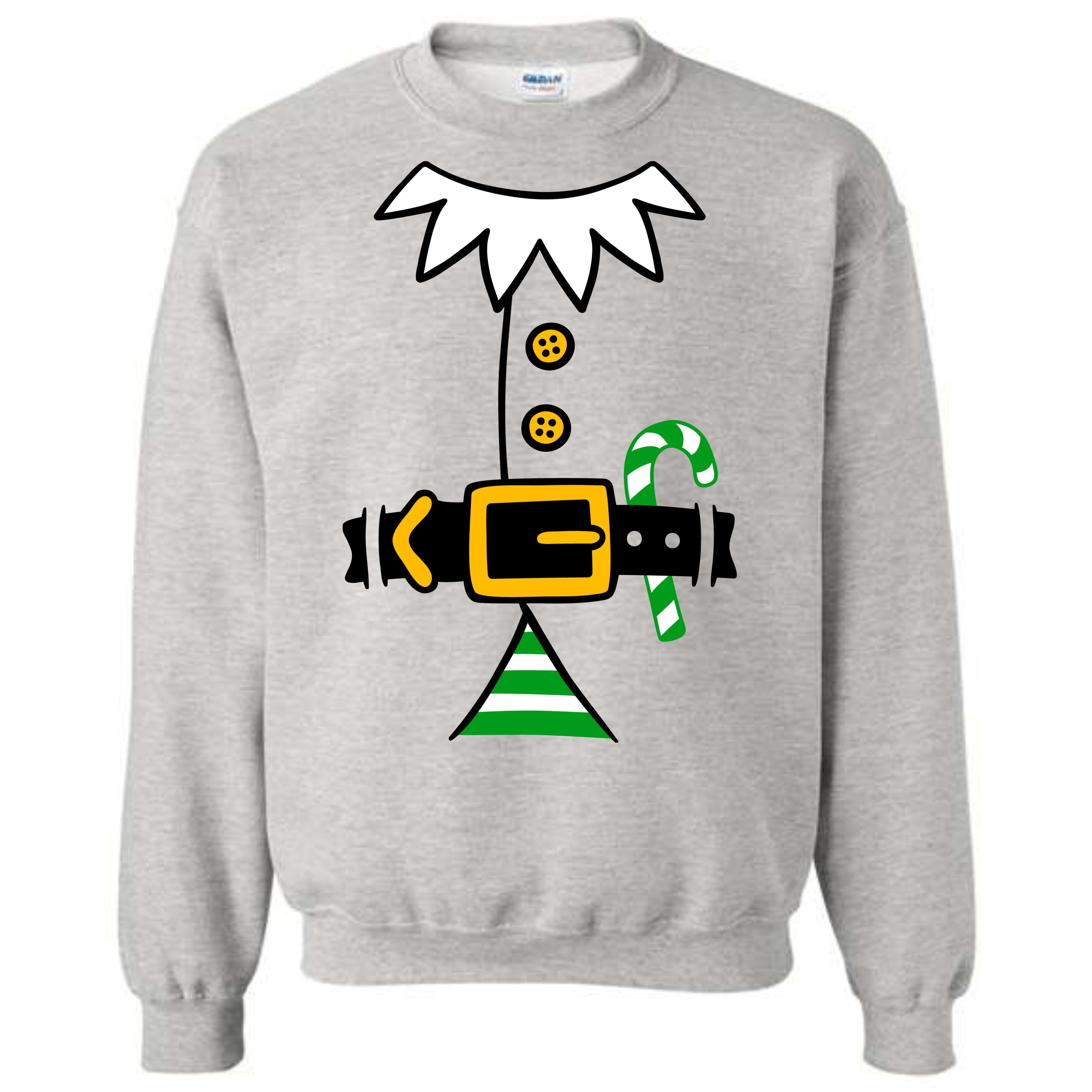 Christmas Green Elf Suit Costume Crewneck Sweatshirt - Walmart.com