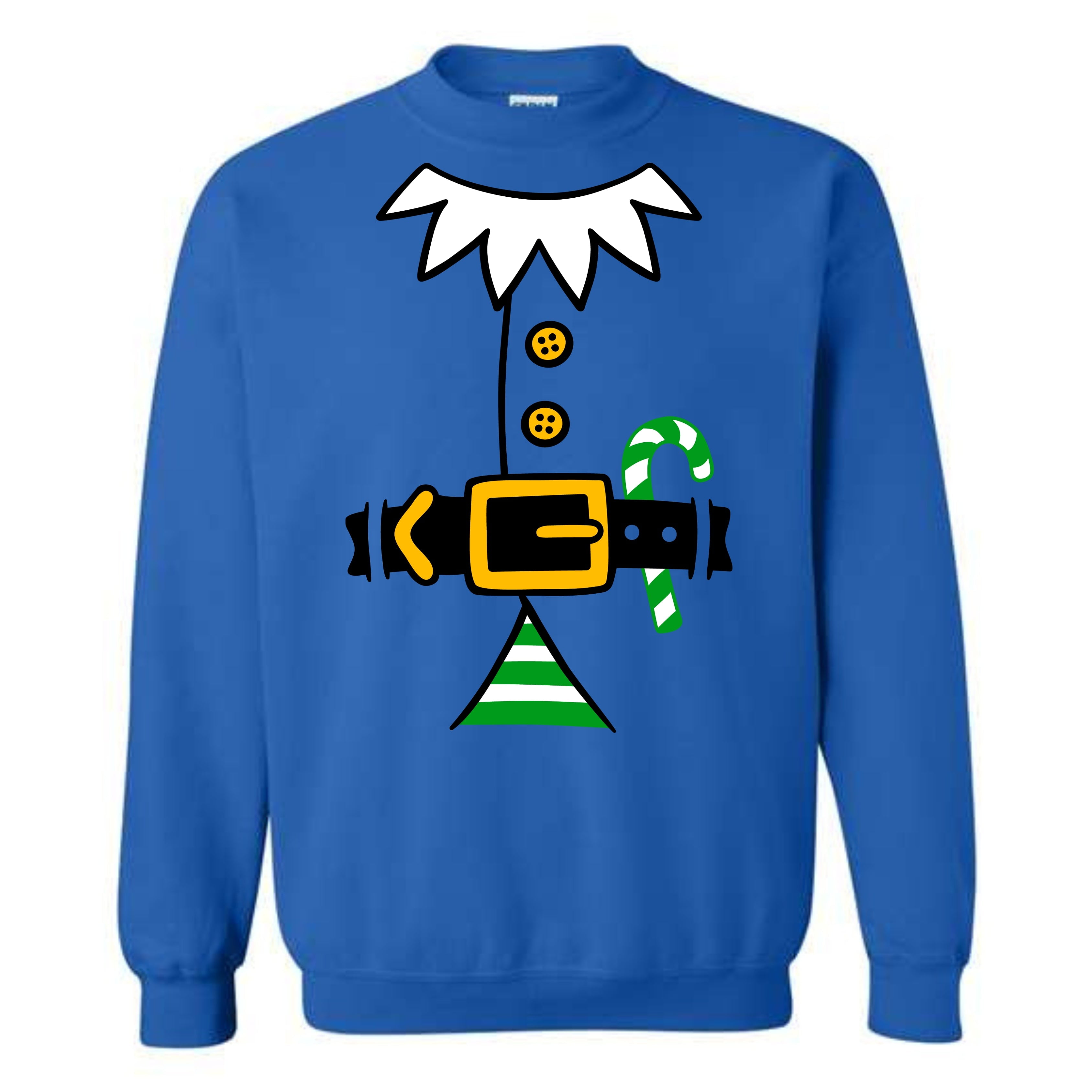 Christmas Green Elf Suit Costume Crewneck Sweatshirt - Walmart.com