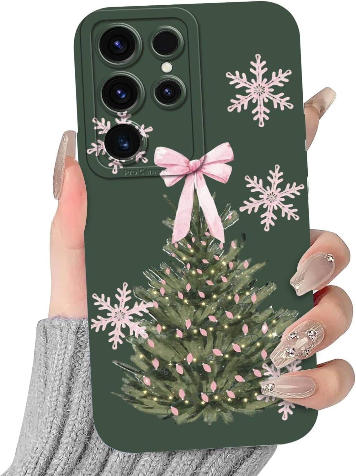 Christmas Green Print Phone Case for Samsung Galaxy S21 FE 5G 6.4 ...